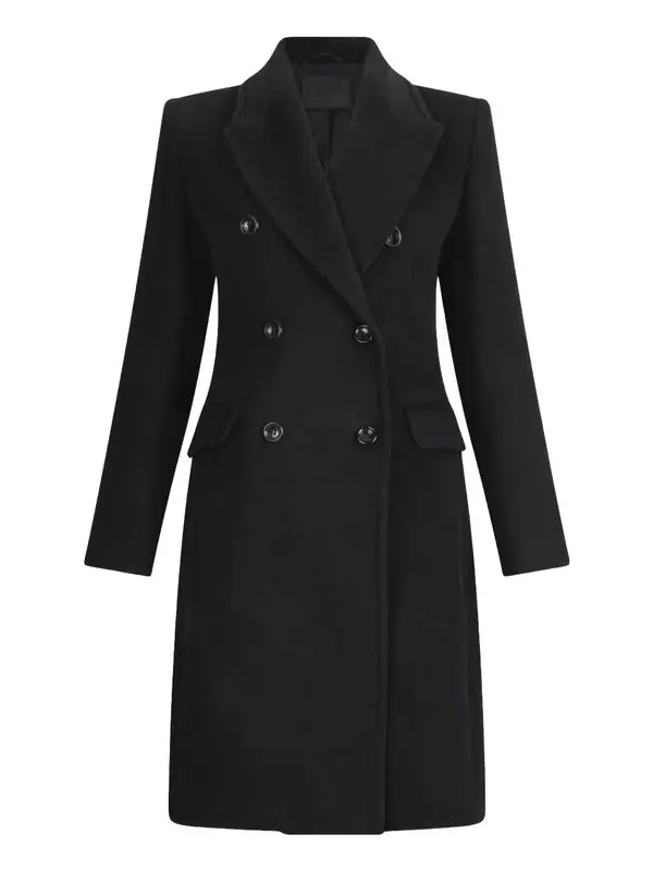 Liu Jo Notched-lapel Wool-blend Coat - Black