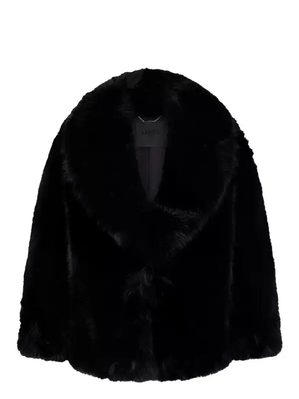 Liu Jo Long-sleeved Faux-fur Coat - Black