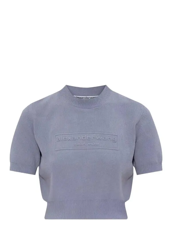 Alexander Wang Embossed-logo Knit Top - Purple