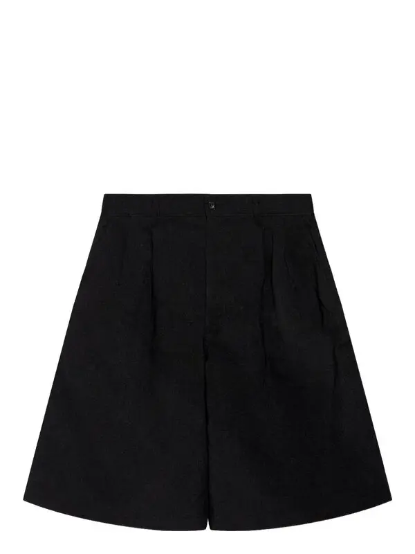 Comme Des Garçons Pleated Patch-pocket Shorts - Black