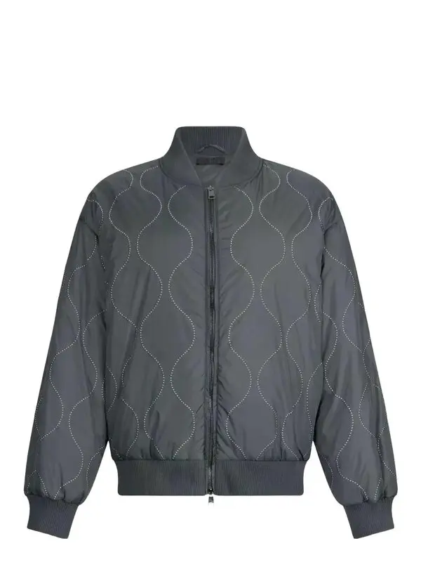 Liu Jo Quilted Studded Bomber Jacket - Grey