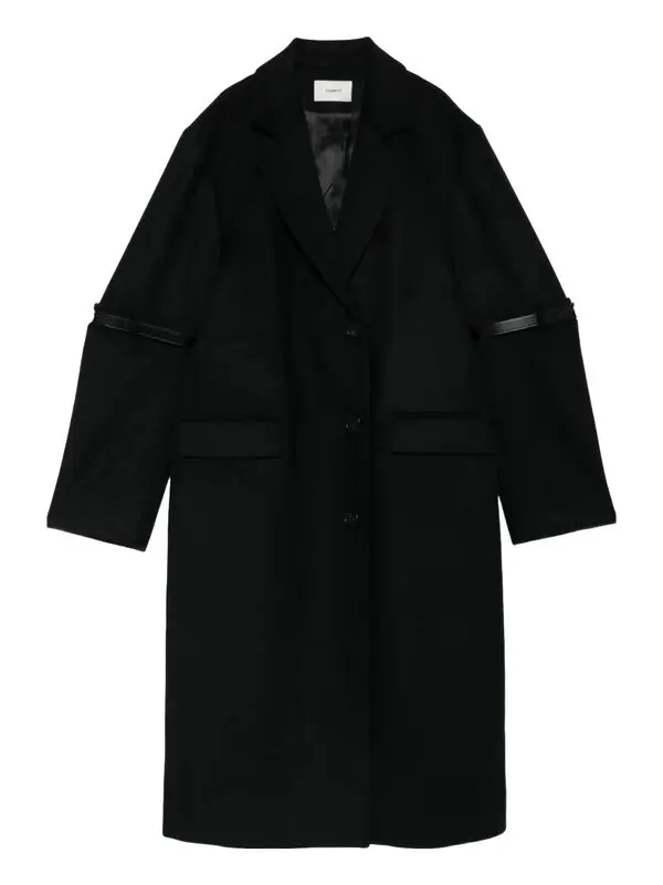 Coperni Logo Belted Detail Coat - Black