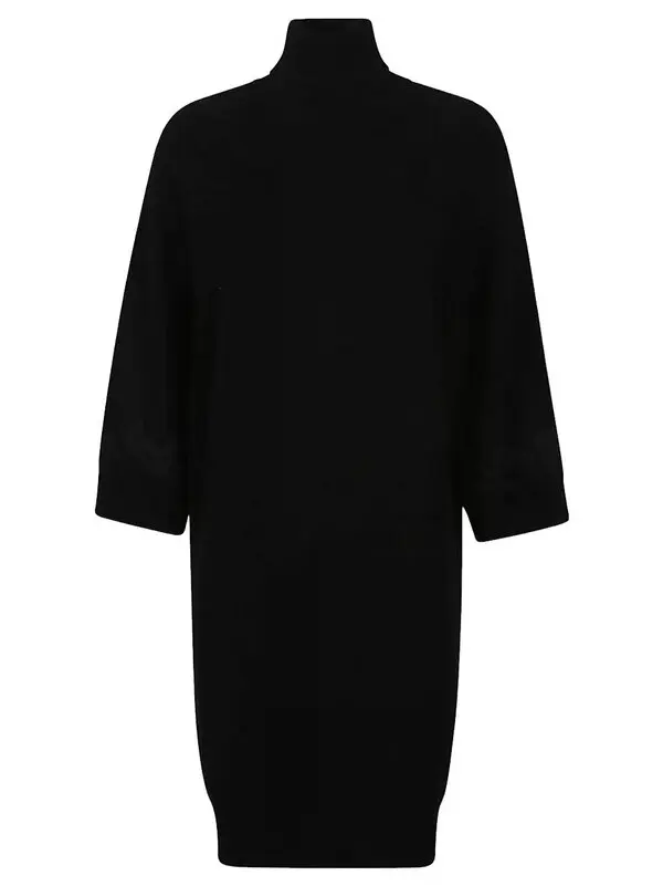 ERMANNO FIRENZE Turtleneck Alpaca Wool Dress - Black