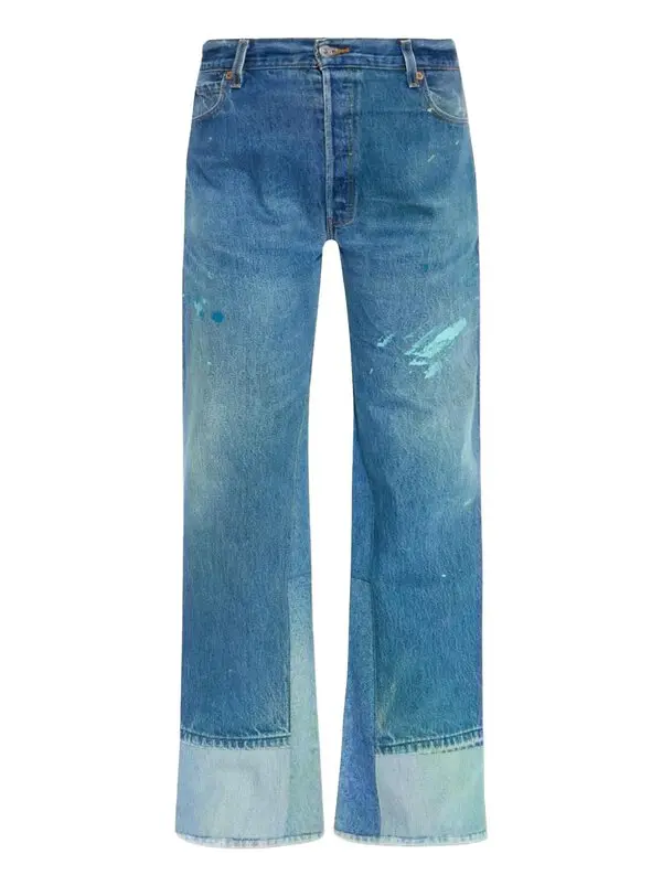 RE/DONE Paint-splatter Paneled Jeans - Blue