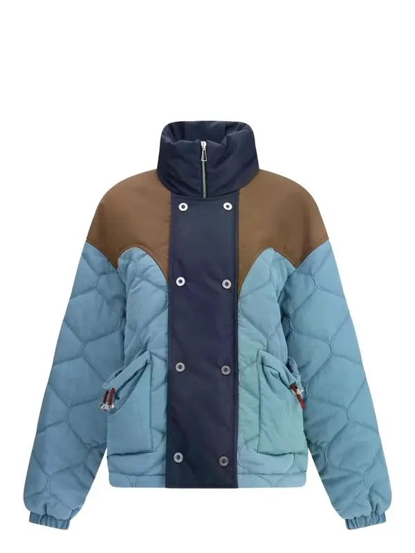 MARBELL Paneled Quilted Jacket - Blue