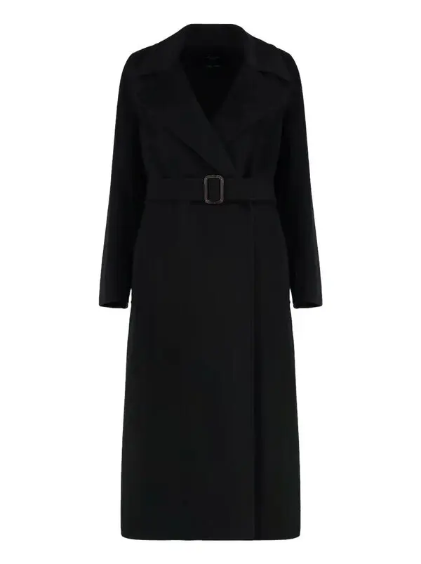 Max Mara Belted Wool Coat - Black