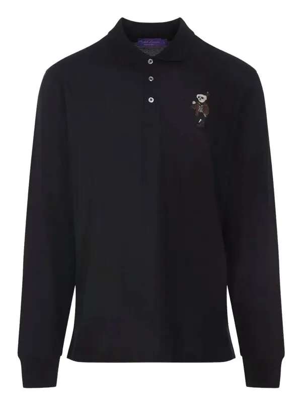 Ralph Lauren Purple Label Cotton Polo Shirt - Black