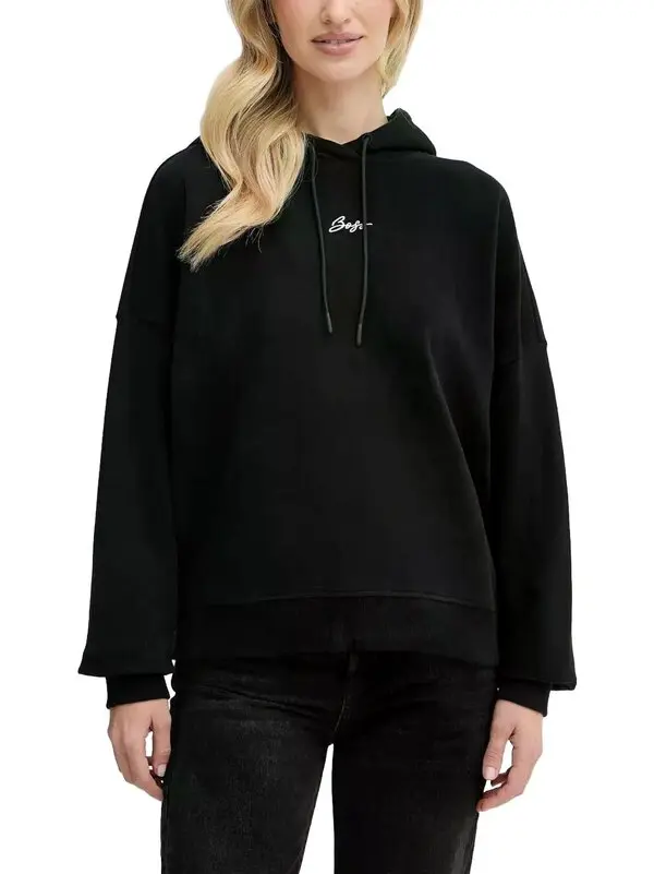 BOSS Embroidered-logo Hoodie - Black