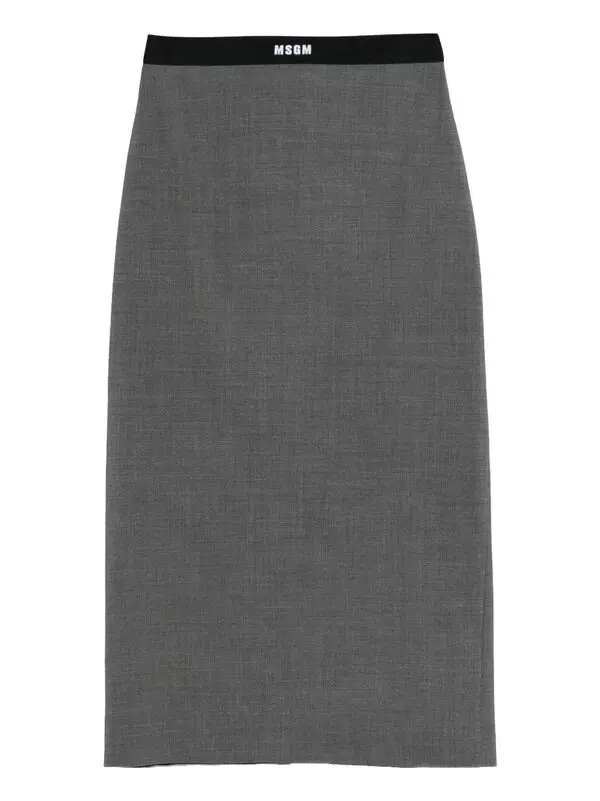 MSGM Pencil Skirt With Elasticated Waistband - Grey