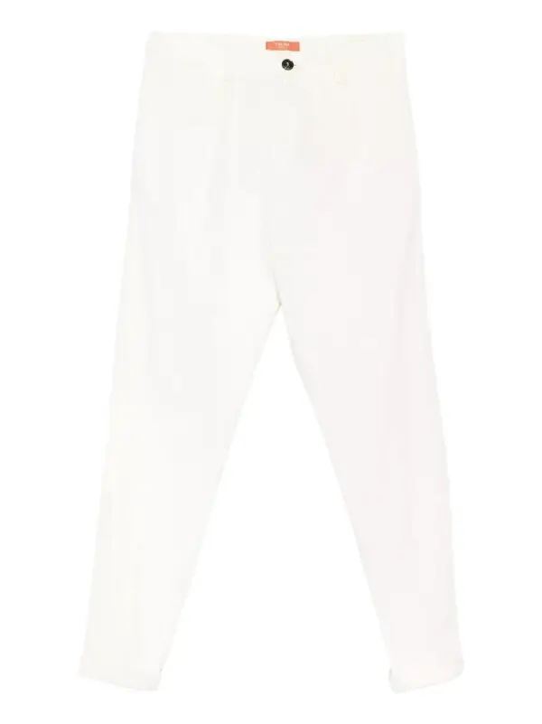 CRUNA Pleated Straight Leg Pants - White