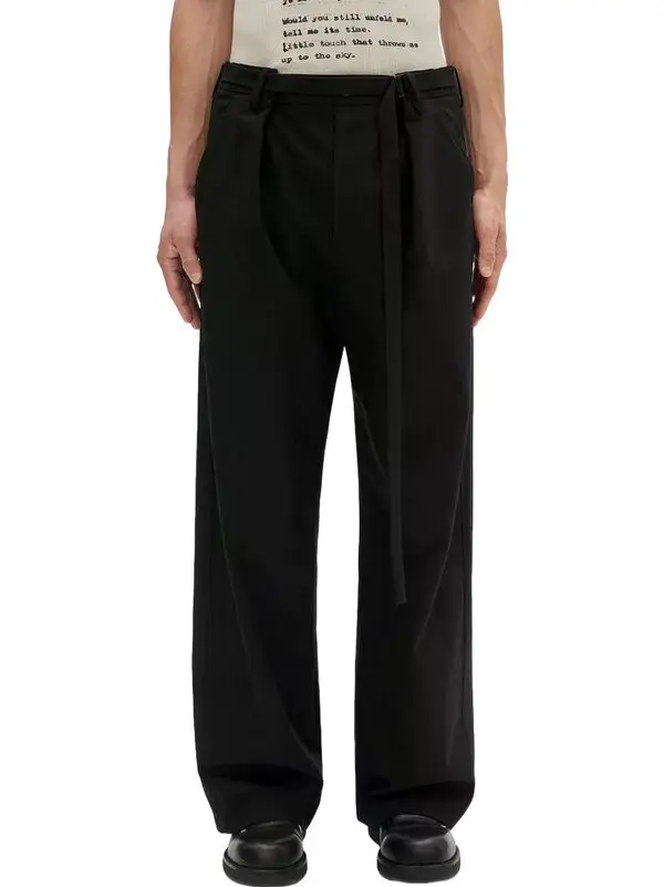 ANN DEMEULEMEESTER Pleated Belted Trousers - Black