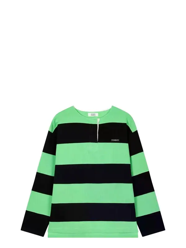 STUDIO TOMBOY Striped Rugby Sweatshirt - Black