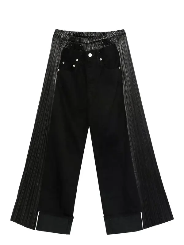 Junya Watanabe Pleated Panel Straight Leg Pant - Black