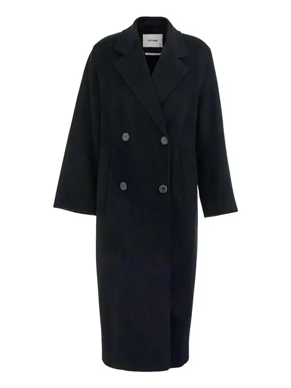 IVY OAK Clara Double-breasted Wool Coat - Black