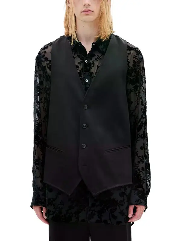 ANN DEMEULEMEESTER Button-fastening Waistcoat - Black
