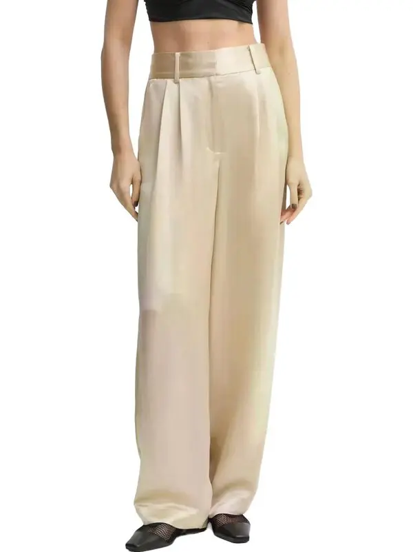 BY MALENE BIRGER Pleated Satin Trousers - Neutrals