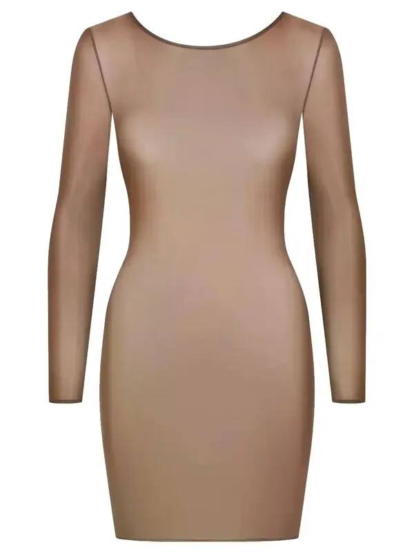 MAISON CLOSE Open-back Long-sleeve Dress - Brown
