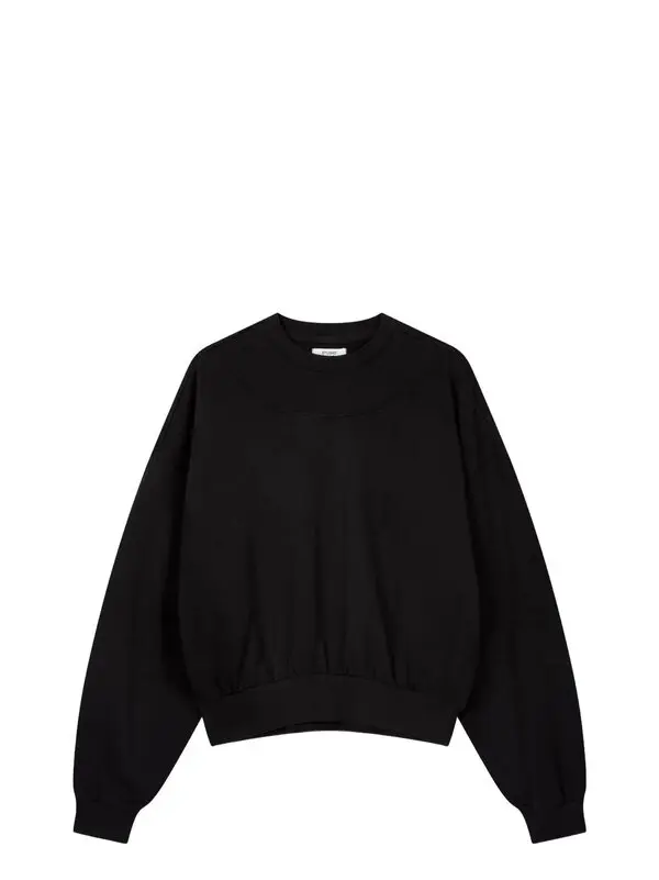STUDIO TOMBOY Round-neck Cotton Sweatshirt - Black