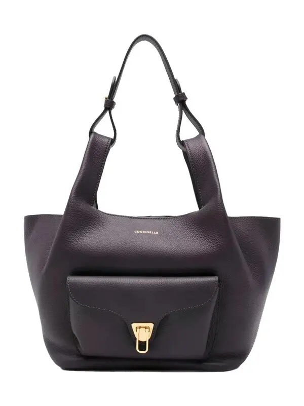COCCINELLE Knotted-handle Leather Shoulder Bag - Purple