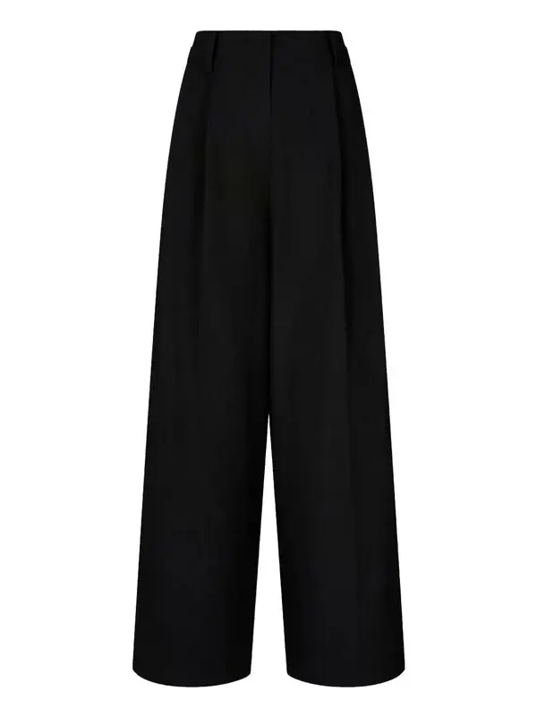 STUDIO TOMBOY Pleated Wide-leg Trousers - Black