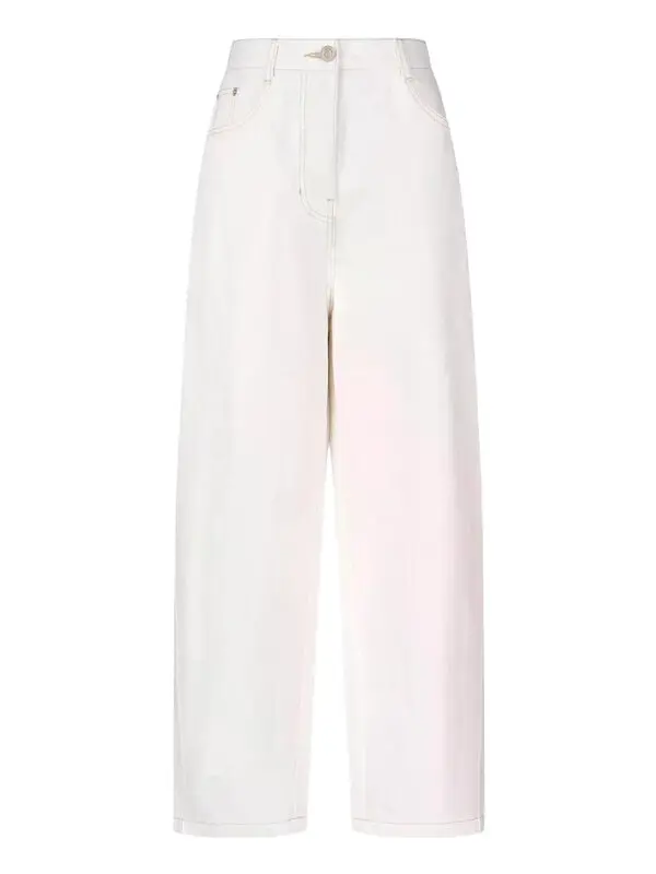 STUDIO TOMBOY Contrast-stitch Cotton Jeans - White