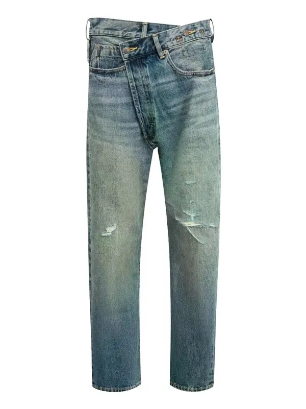 R13 Crossover Distressed Jeans - Blue