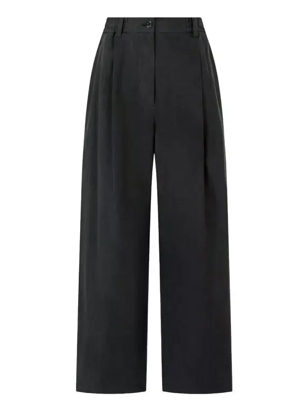 STUDIO TOMBOY Pleated Elastic-waist Trousers - Black