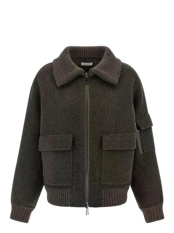 P.a.r.o.s.h Leak Wool Bomber Jacket - Brown