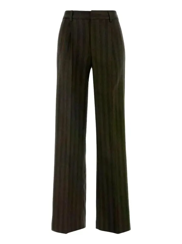 PT TORINO Striped Straight-leg Trousers - Brown