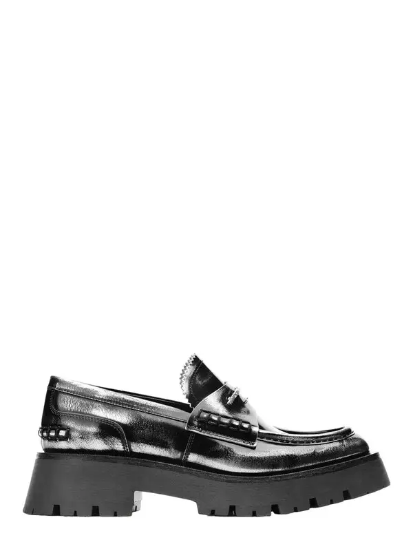 Alexander Wang Lug-sole Loafers With Logo Plaque - Black