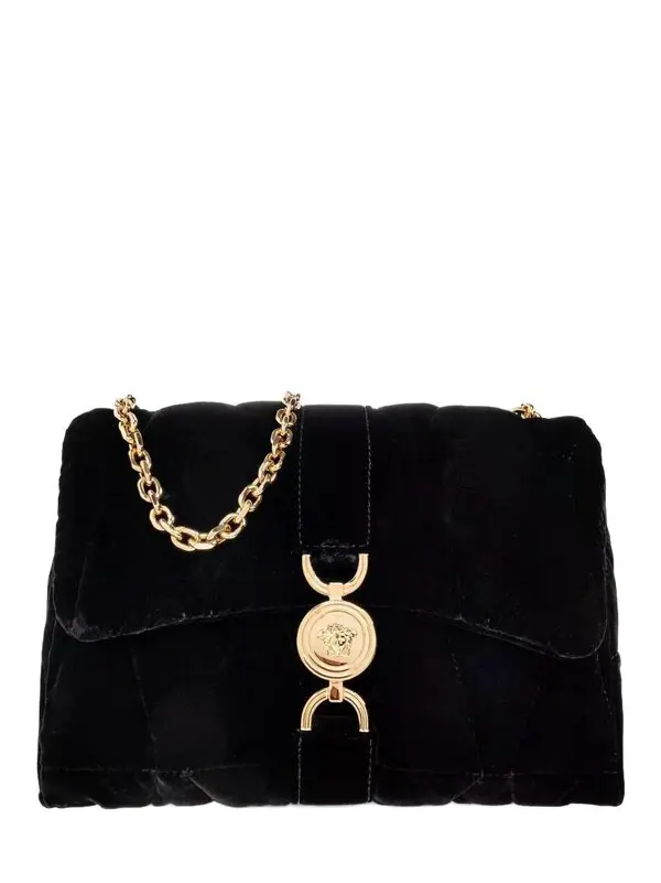 Versace Kleio Quilted Chain Tote Bag - Black