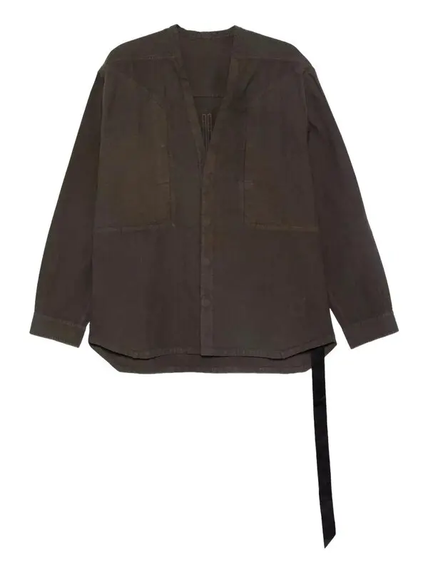 Rick Owens Button-fastening Cotton Shirt - Brown