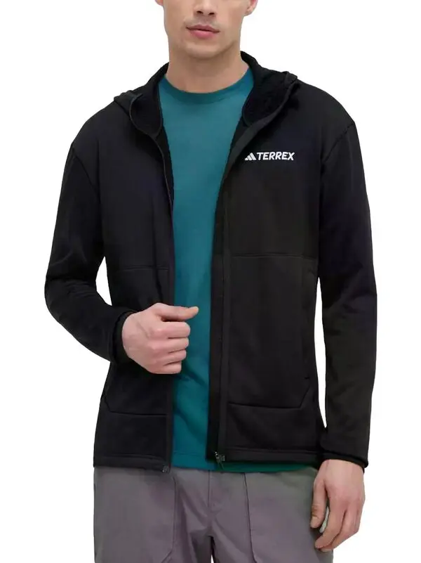 Adidas Hooded Zip-up Sweatshirt - Black
