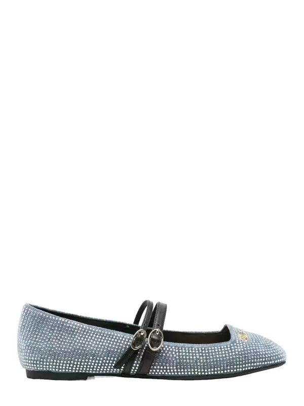 Liu Jo Crystal-embellished Double-strap Ballet Flats - Blue
