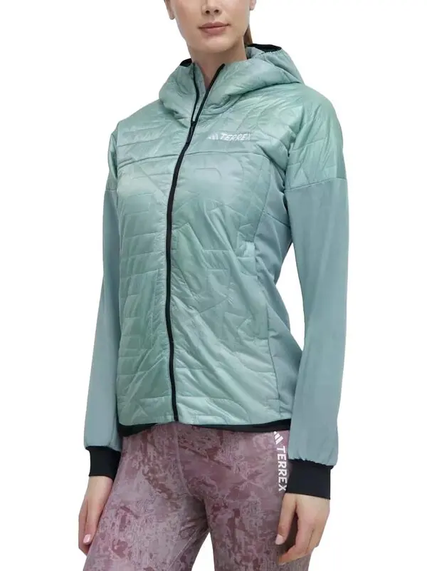 Adidas Quilted Hooded Jacket - Green