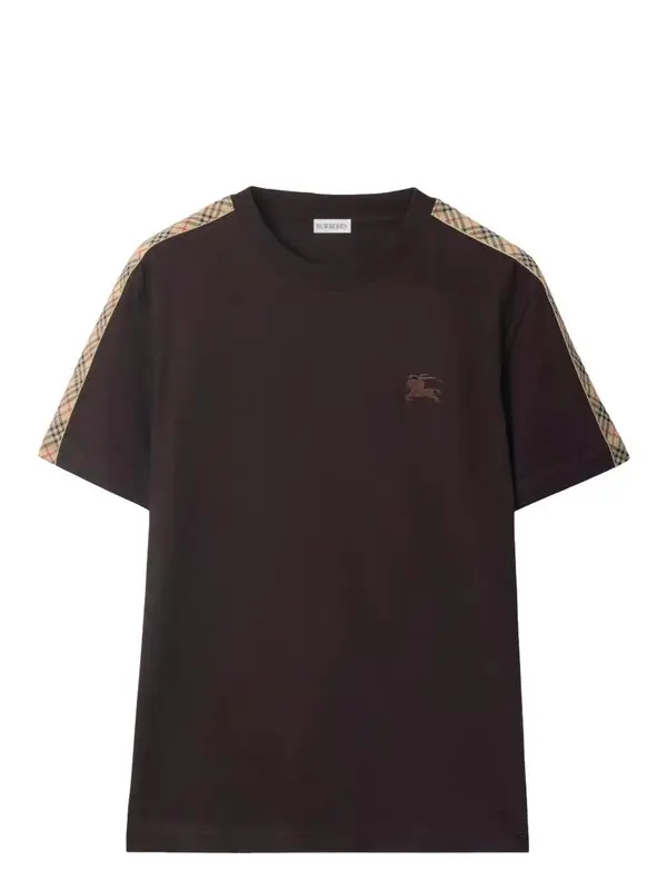 Burberry Check-trimmed Cotton T-shirt - Brown