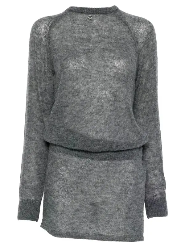 Coperni Cut-out Knitted Dress - Grey