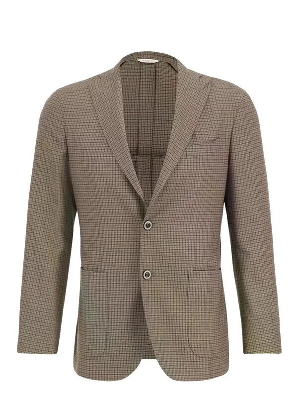 Boglioli Single-breasted Checked Blazer - Brown