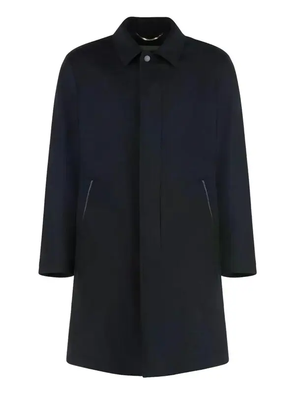 Canali Single-breasted Wool Coat - Blue