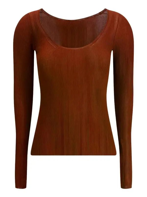 PETAR PETROV Silk Round Neck Top - Red