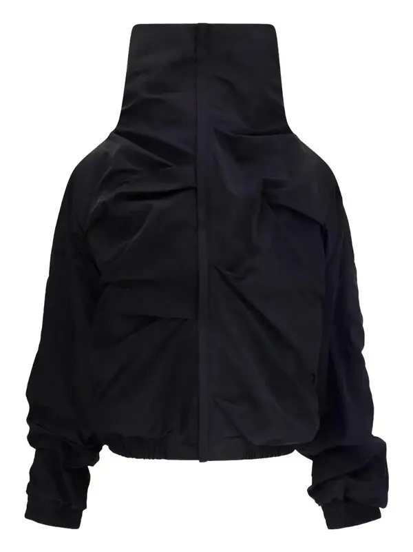 ALAINPAUL High-neck Gathered Jacket - Black