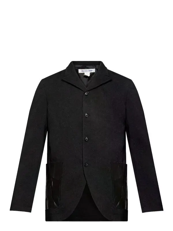 Comme Des Garçons Patch-pocket Buttoned Blazer - Black