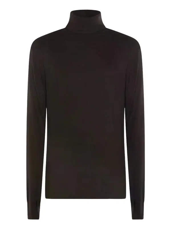 THOM KROM High-neck Long Sleeve Sweater - Brown