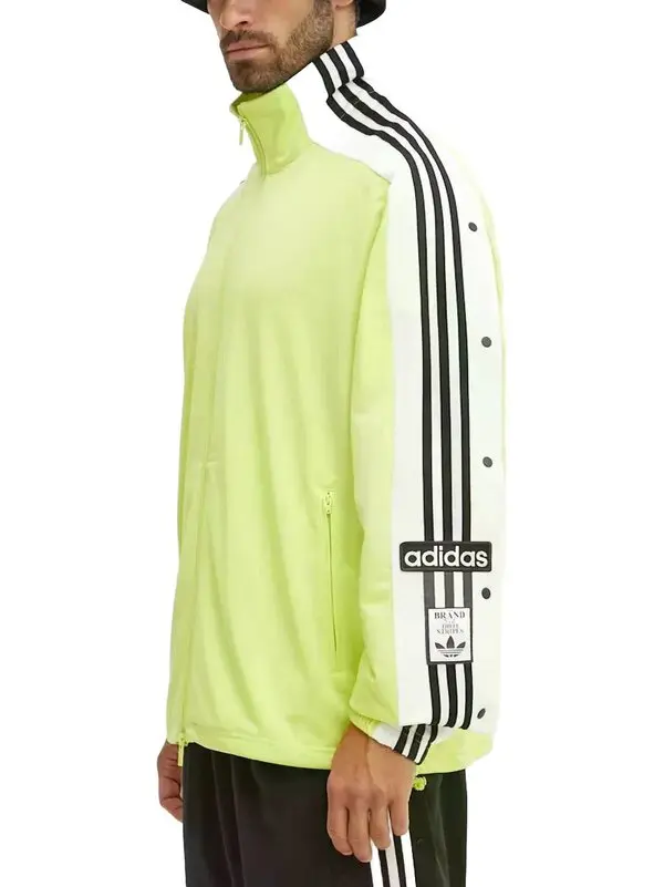 Adidas Three-stripe Detail Zip-up Sweatshirt - Green