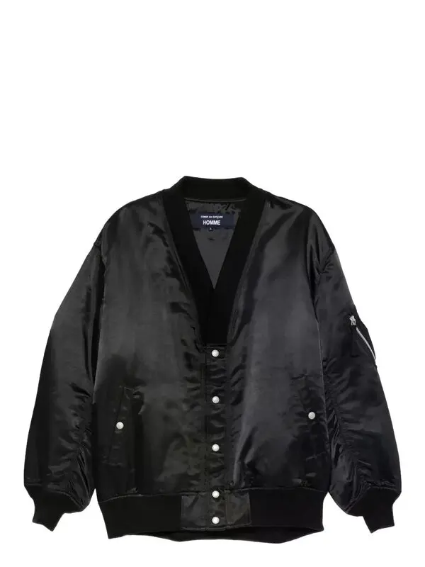 Comme Des Garçons Satin Bomber Jacket - Black