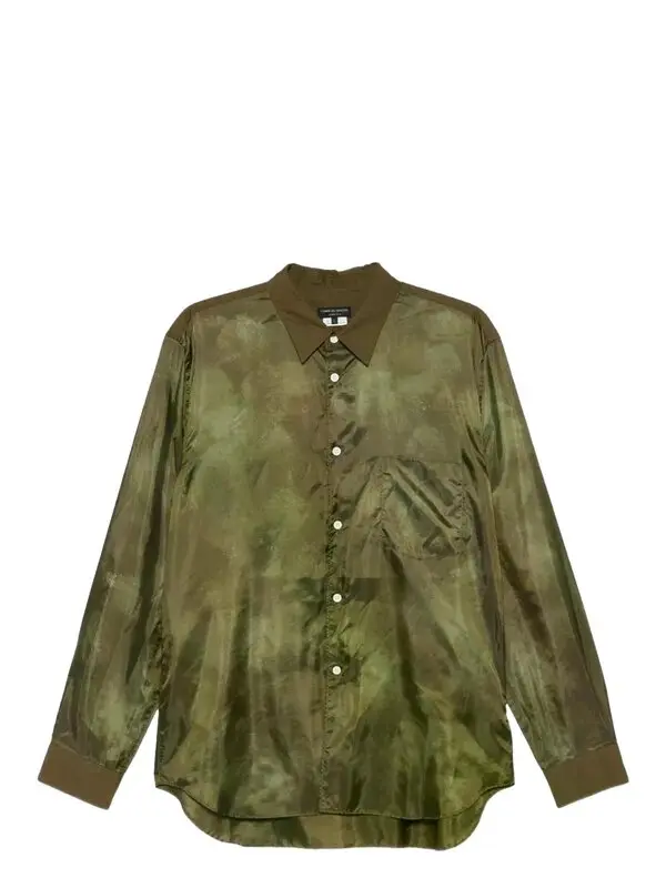 Comme Des Garçons Satin-finish Long-sleeve Shirt - Green