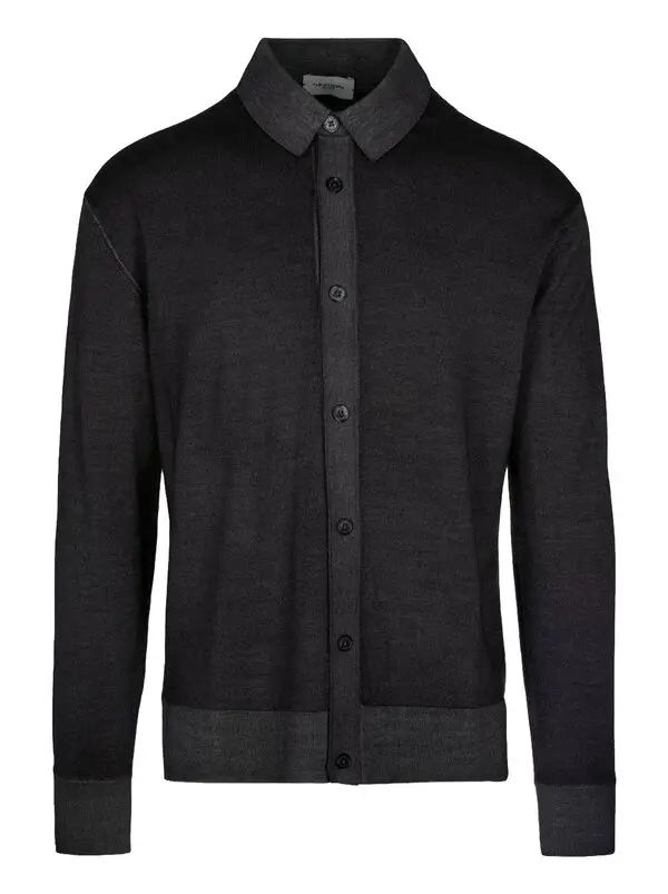PAOLO PECORA Button-down Wool Cardigan - Grigio