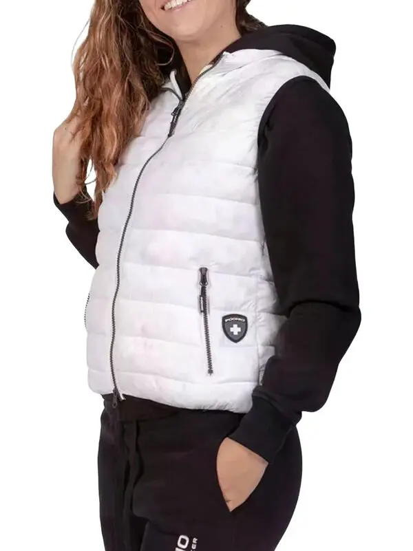 PODHIO Logo-patch Hooded Gilet - White