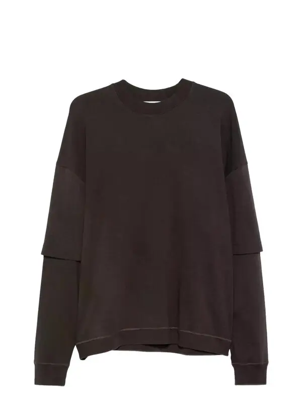 DARKPARK Double-layered Crew-neck Sweatshirt - Brown