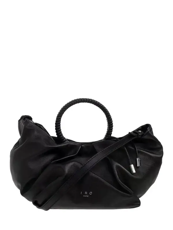 IRO PARIS Pleated Leather Tote Bag - Black